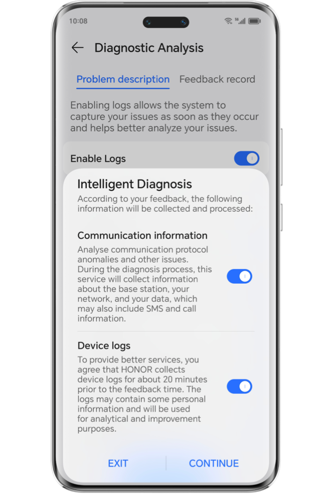 How to use the self-service log feedback function