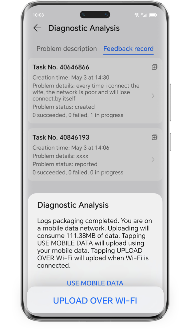 How to use the self-service log feedback function