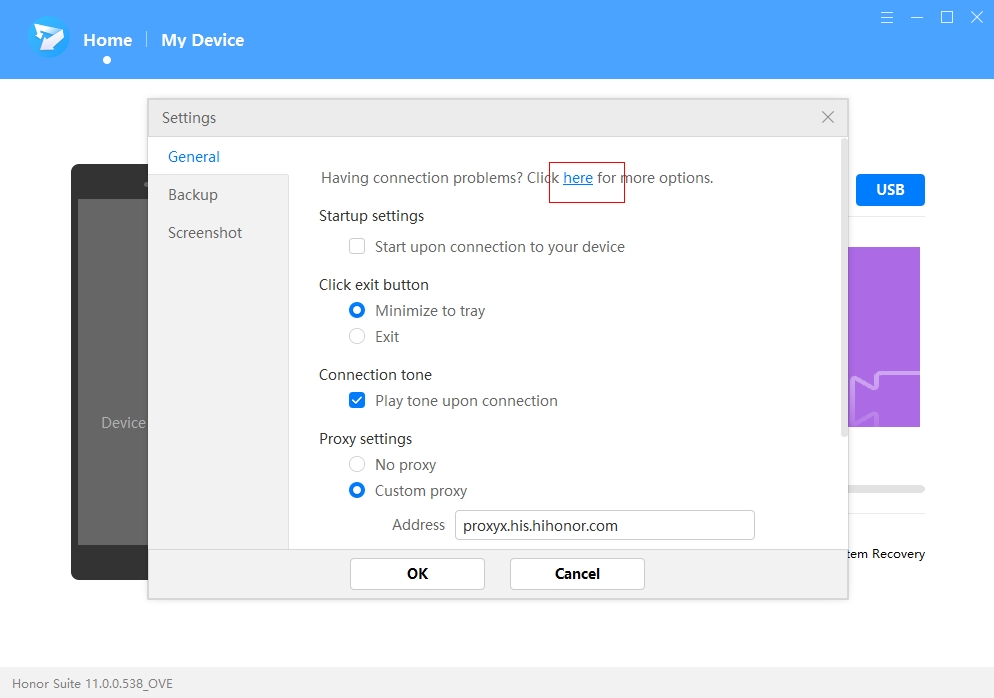 K aplikaci Honor Suite se nelze připojit nebo je připojení nestabilní