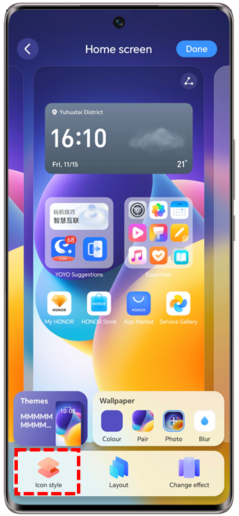 HONOR Themes—Icons feature instructions