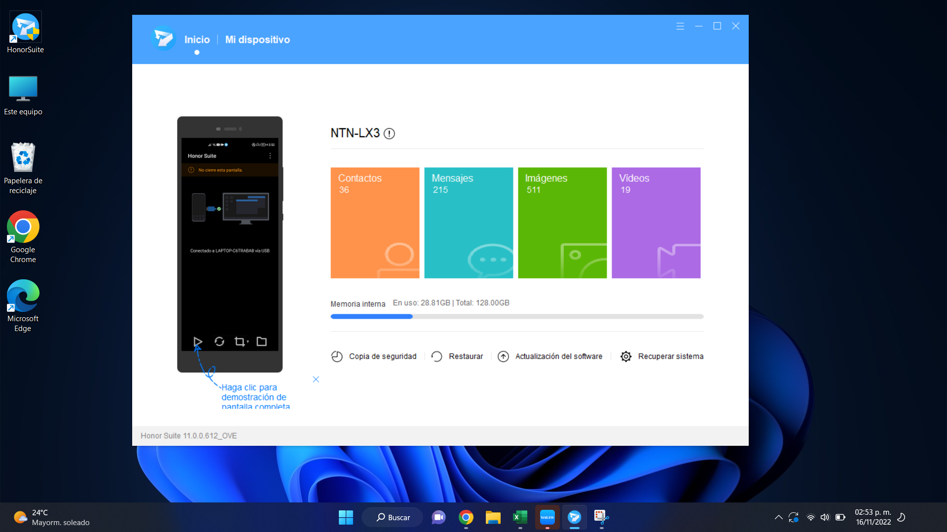 Guía de uso para HONOR Suite