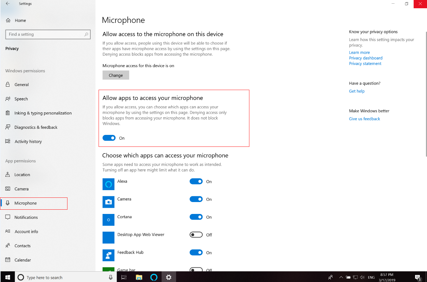 The computer's microphone does not work