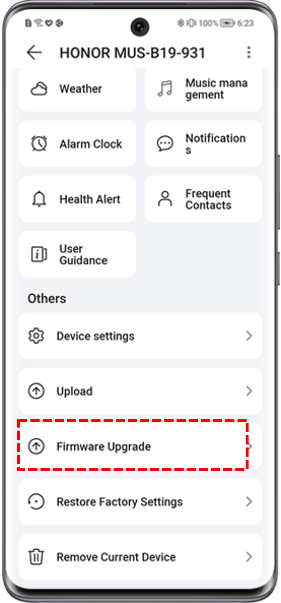 How do I upgrade my wearable device through my Phone/Tablet?