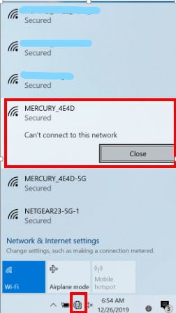 Unable to connect my computer to the Wi-Fi