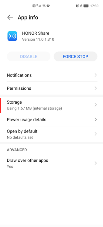 The computer's HONOR Share OneHop connection failed and the file could ...