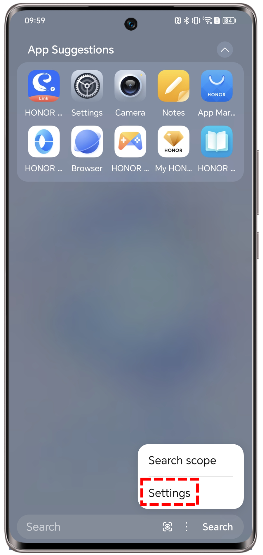 HONOR Search Settings