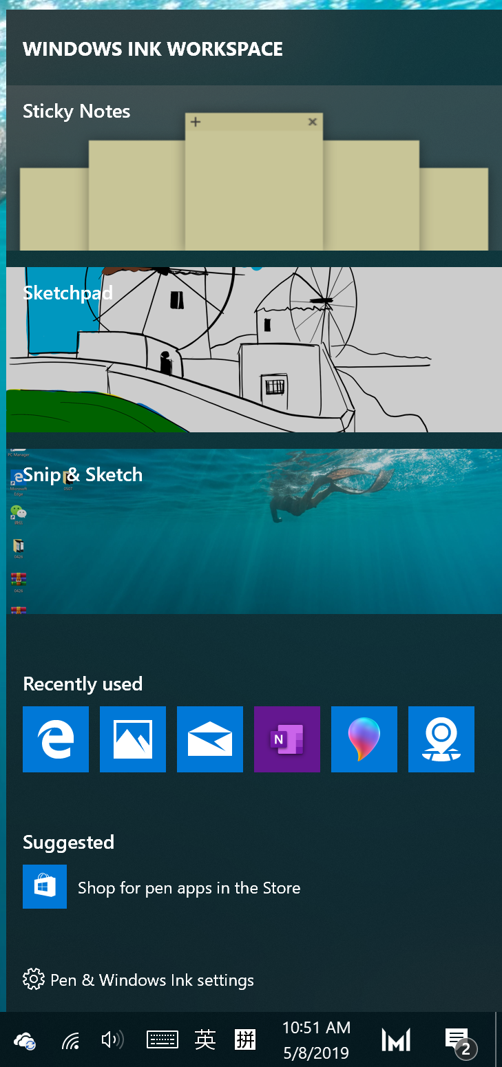 Open Windows Ink Workspace